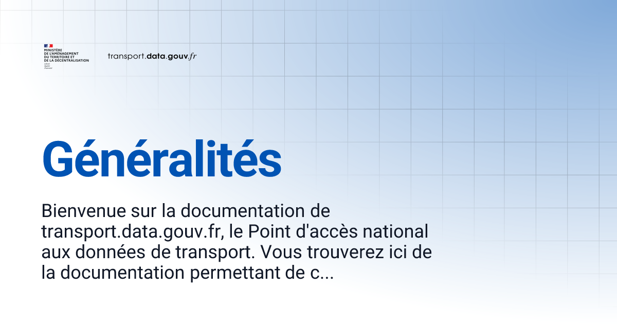 Généralités | doc.transport.data.gouv.fr